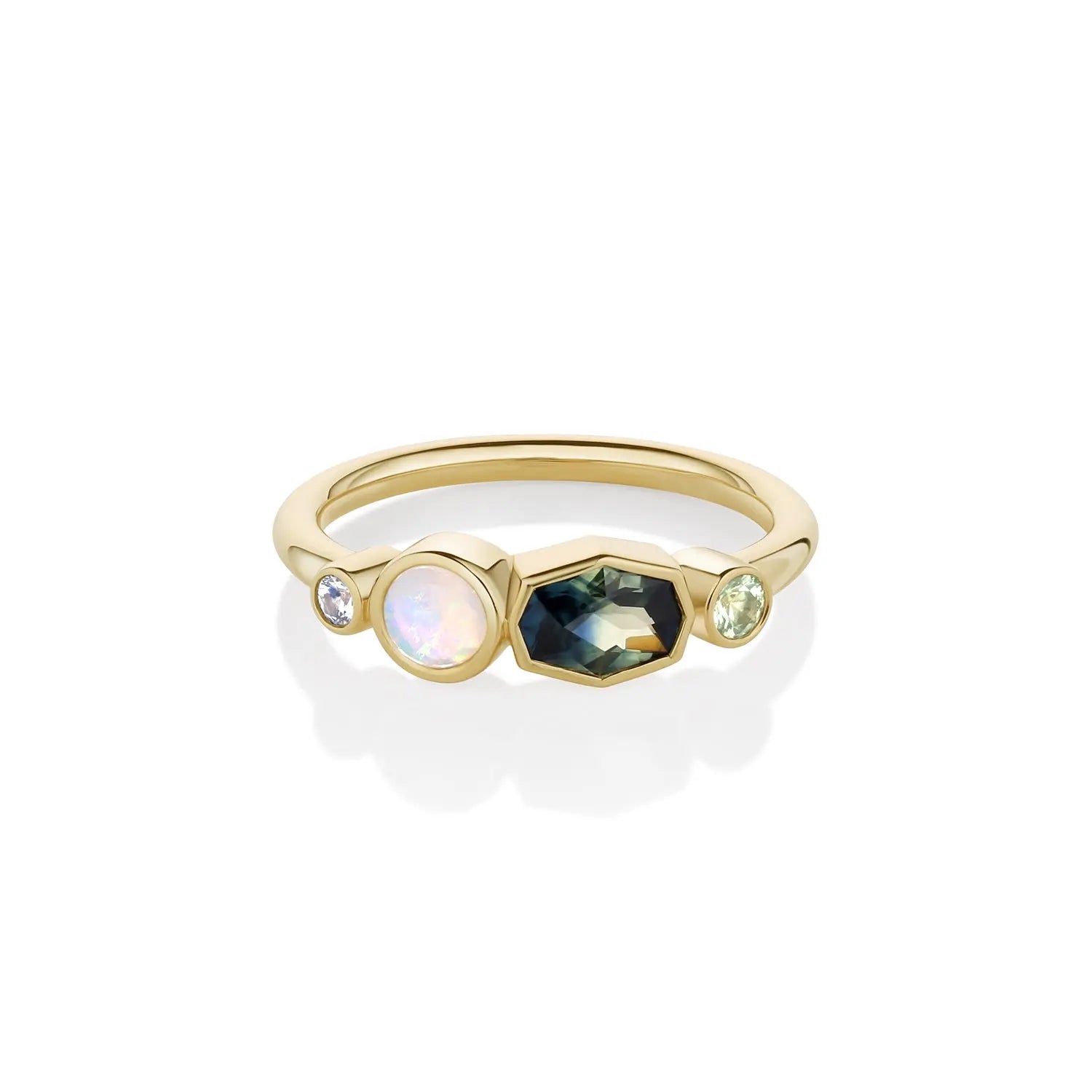 0.52ct Australian Sapphire and Opal Linear Band – Marrow Fine