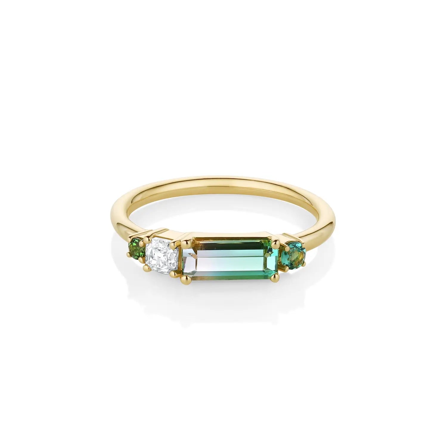 0.90tcw Tourmaline and 0.23ct Diamond Linear Ring – Marrow Fine