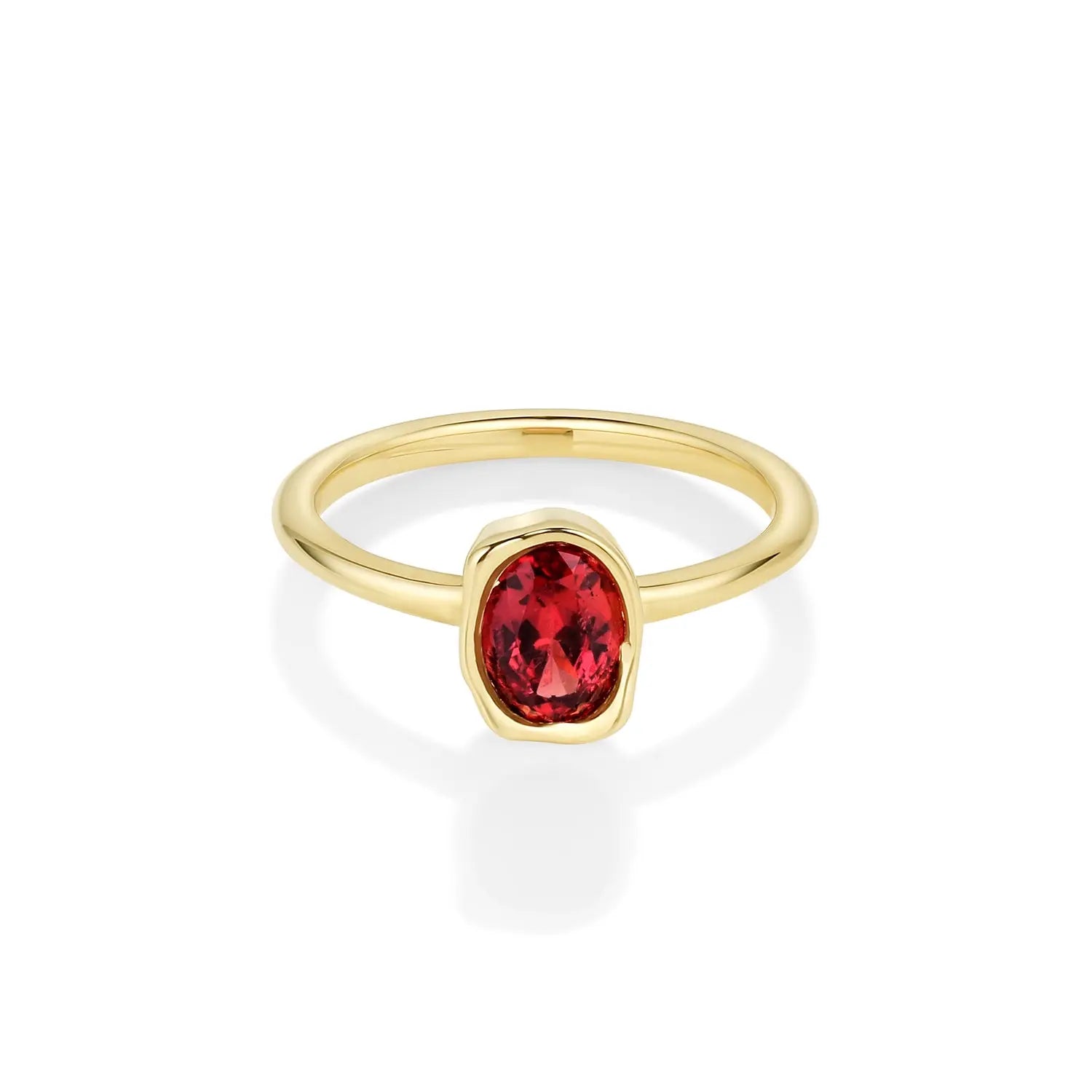 0.93ct Malawi Ruby Abstract Bezel Ring – Marrow Fine