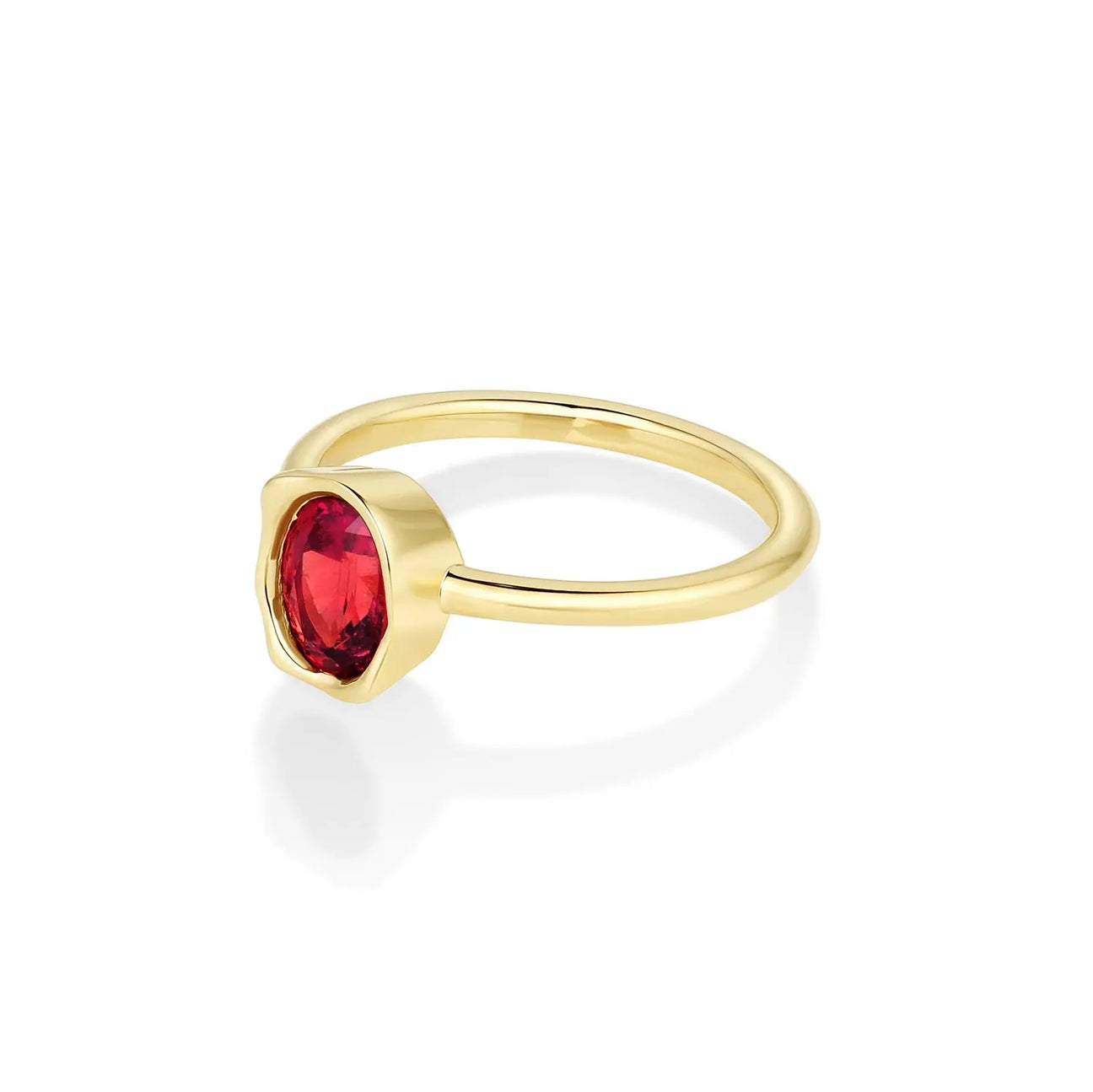 0.93ct Malawi Ruby Abstract Bezel Ring – Marrow Fine
