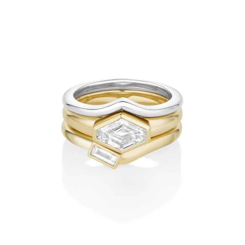 1.50ct Diamond Lozenge Diamond with Baguette Tracer Band and Plain Tra ...