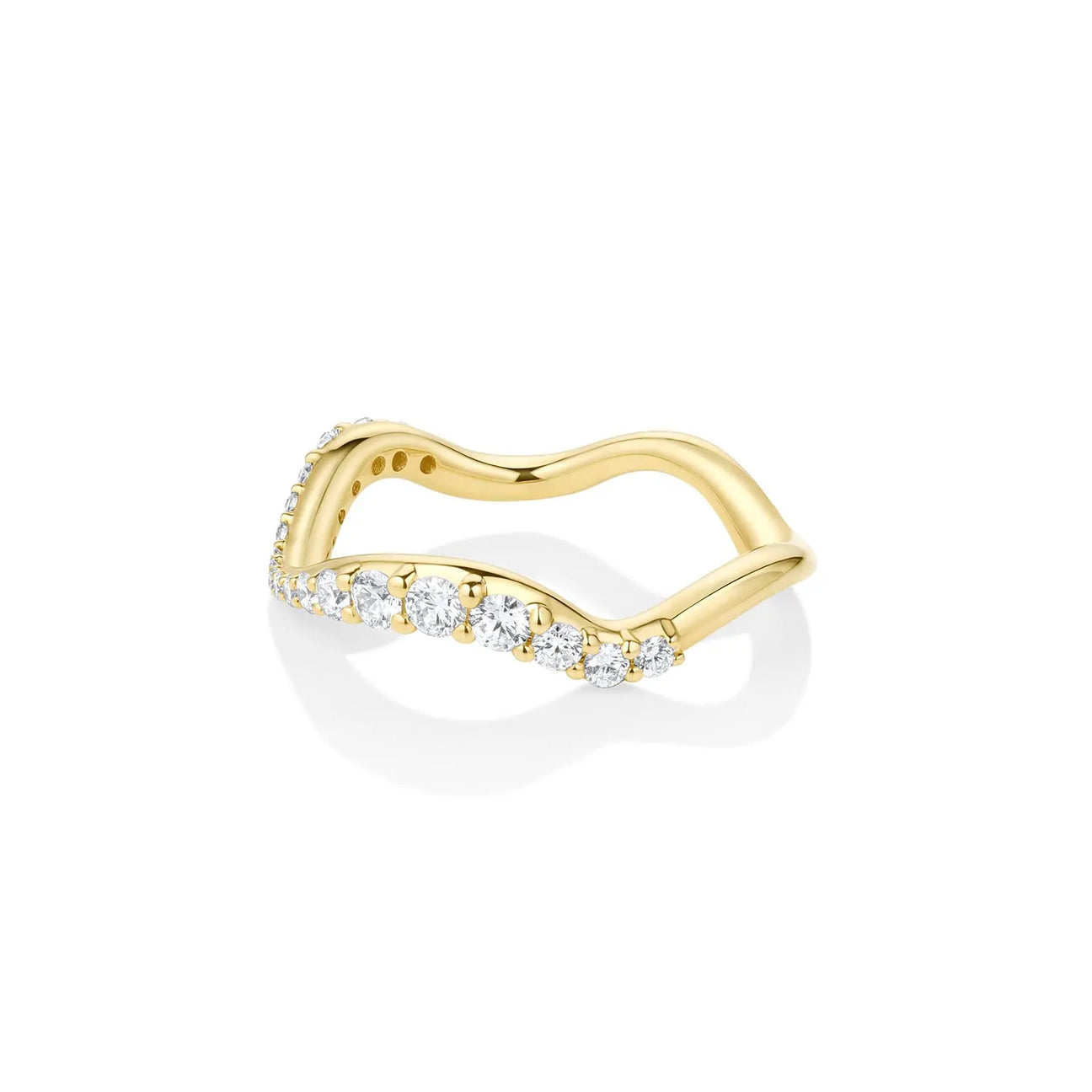 Curved Pavé White Diamond Ring – Marrow Fine