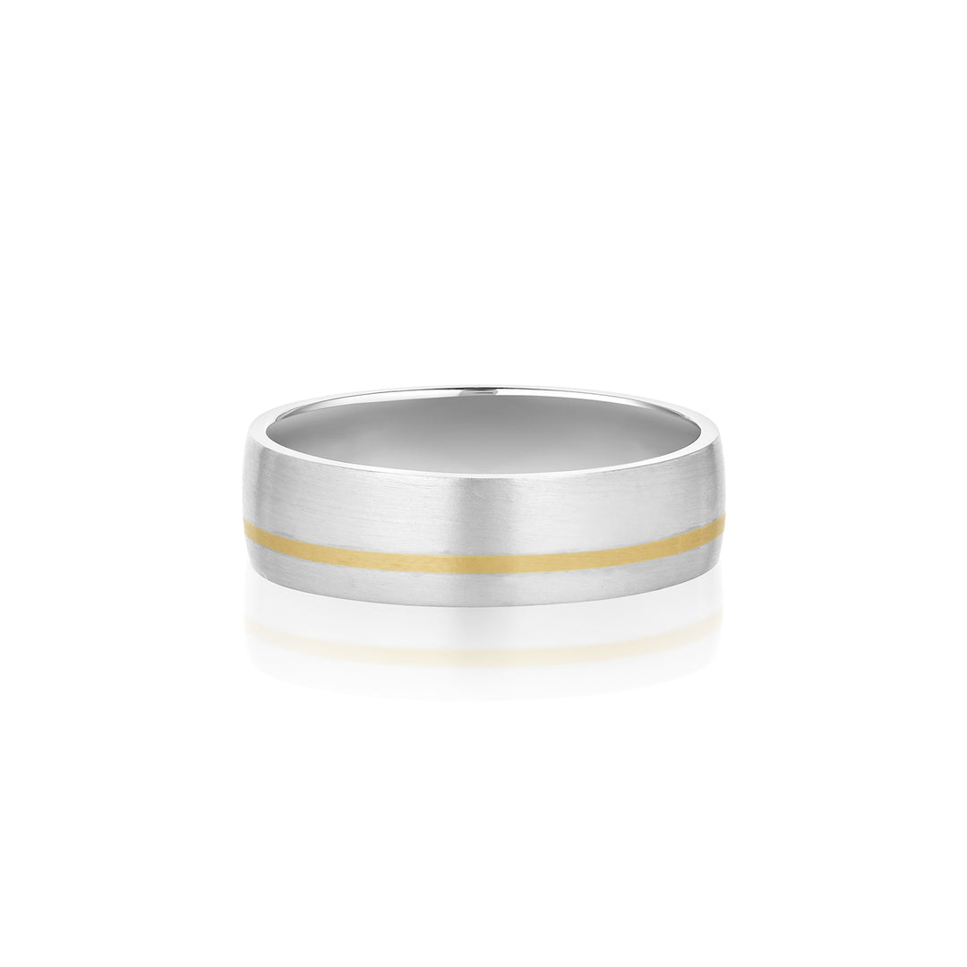 Inlay Men's Band | Two-tone Gold Inlay Wedding Band – Marrow Fine