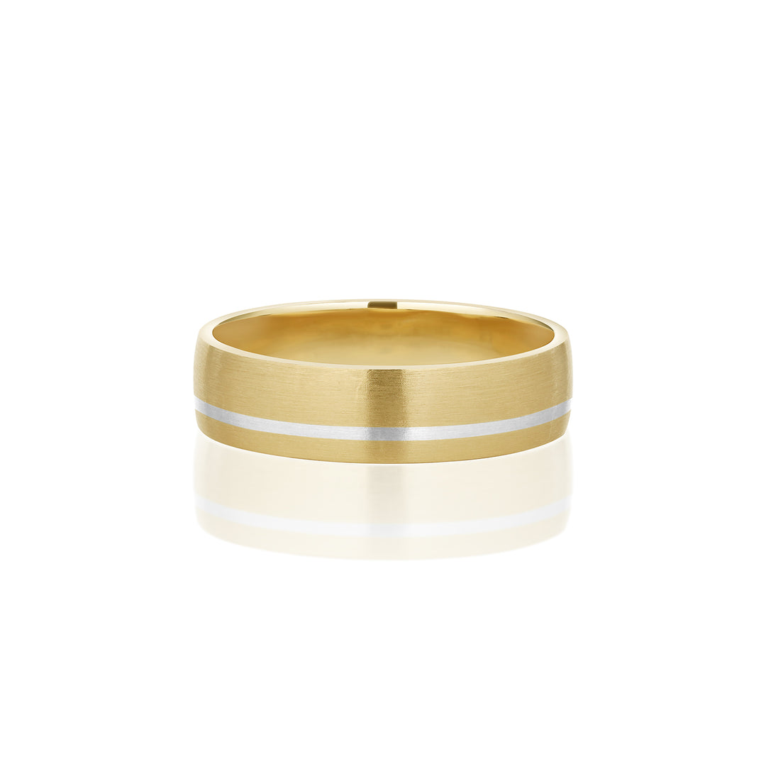 Inlay Men's Band | Two-tone Gold Inlay Wedding Band – Marrow Fine