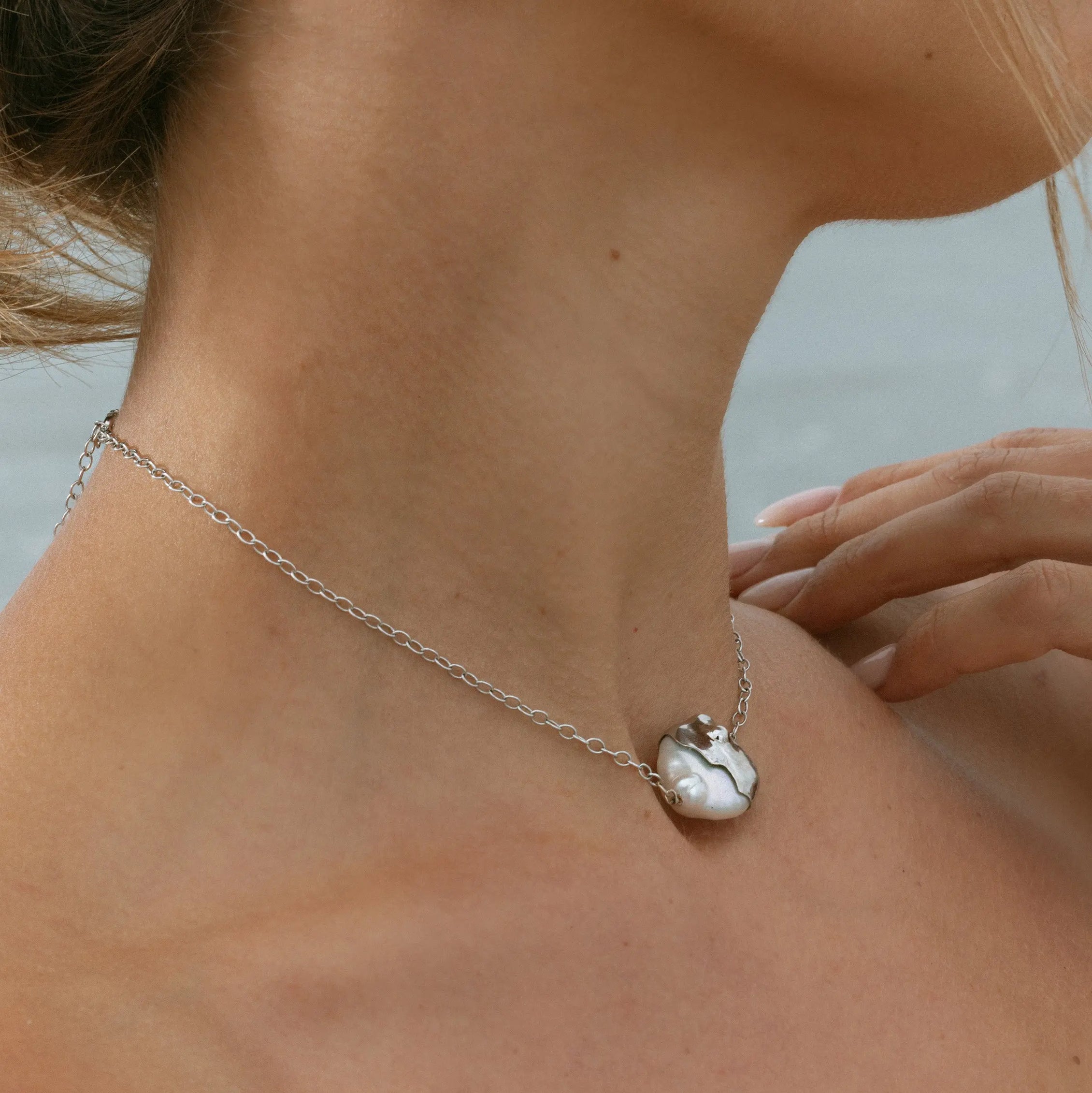 Single Gold-Dipped Pearl Choker - Marrow Fine