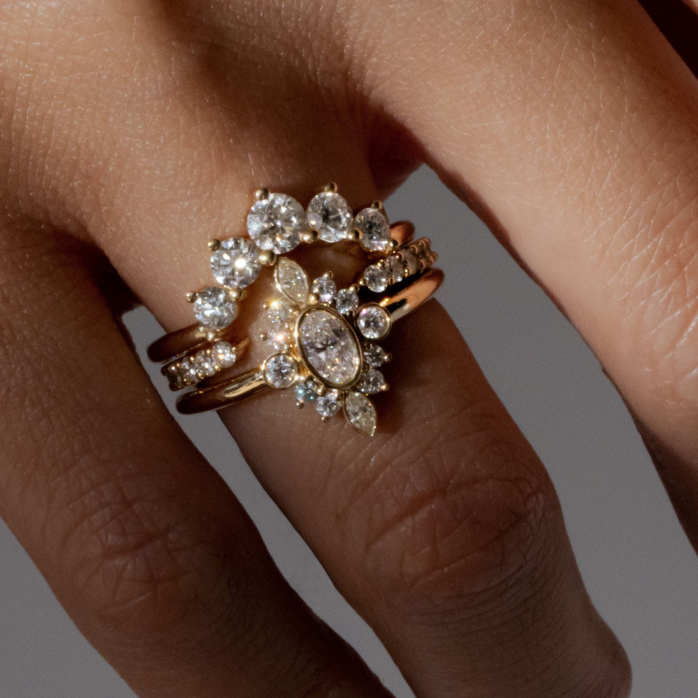 White Diamond Open Shank Band | Cosmic Light – Marrow Fine