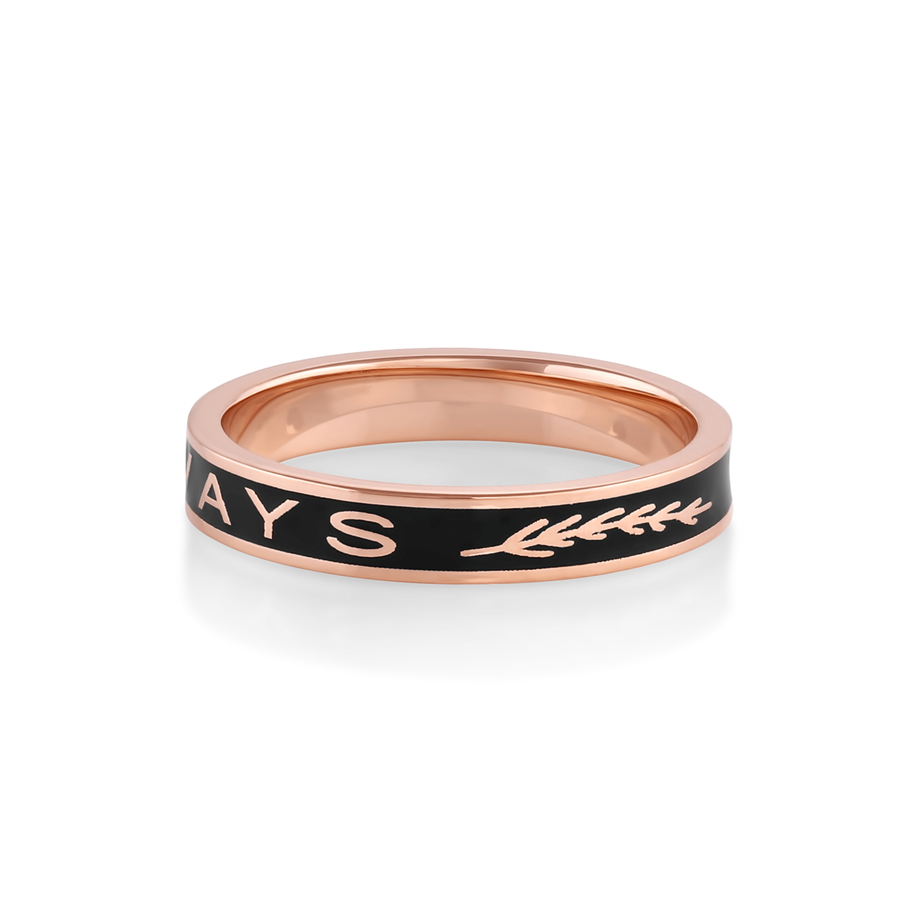"Always" Gold Memory Ring – Black Enamel – Marrow Fine