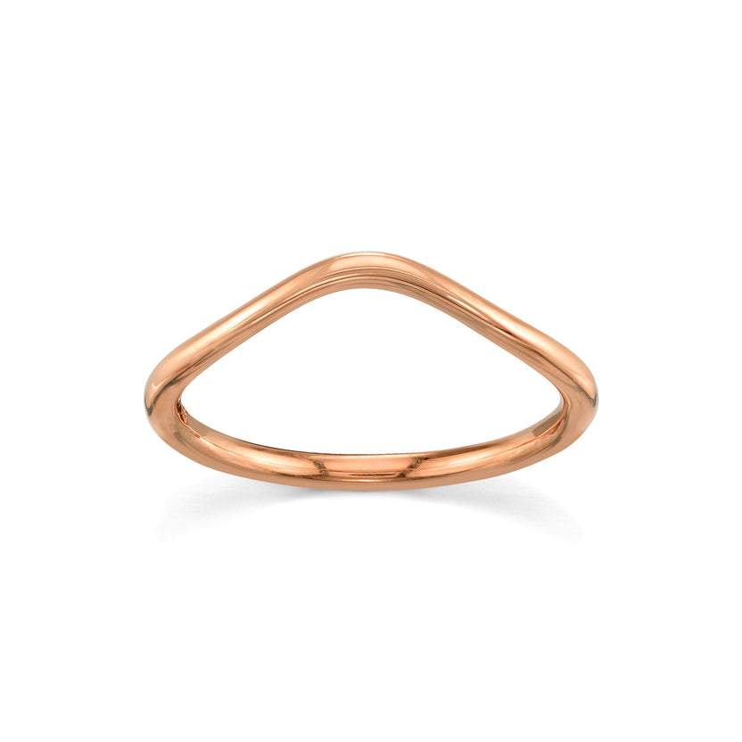 Everyday Simple Wave Band | Gold Wave Shaped Band – Marrow Fine