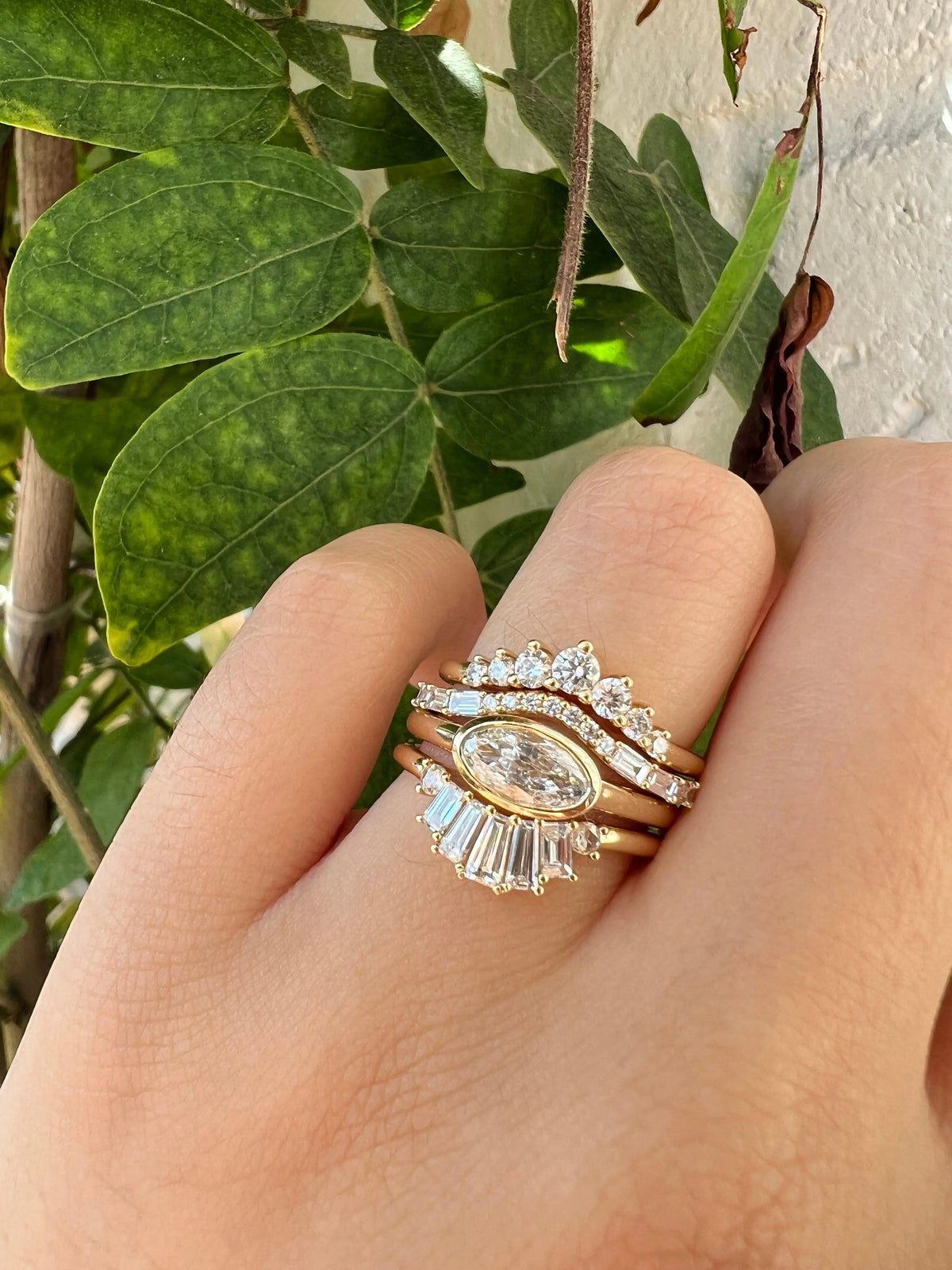 .57ct White Diamond Moval Engagement Ring – Marrow Fine