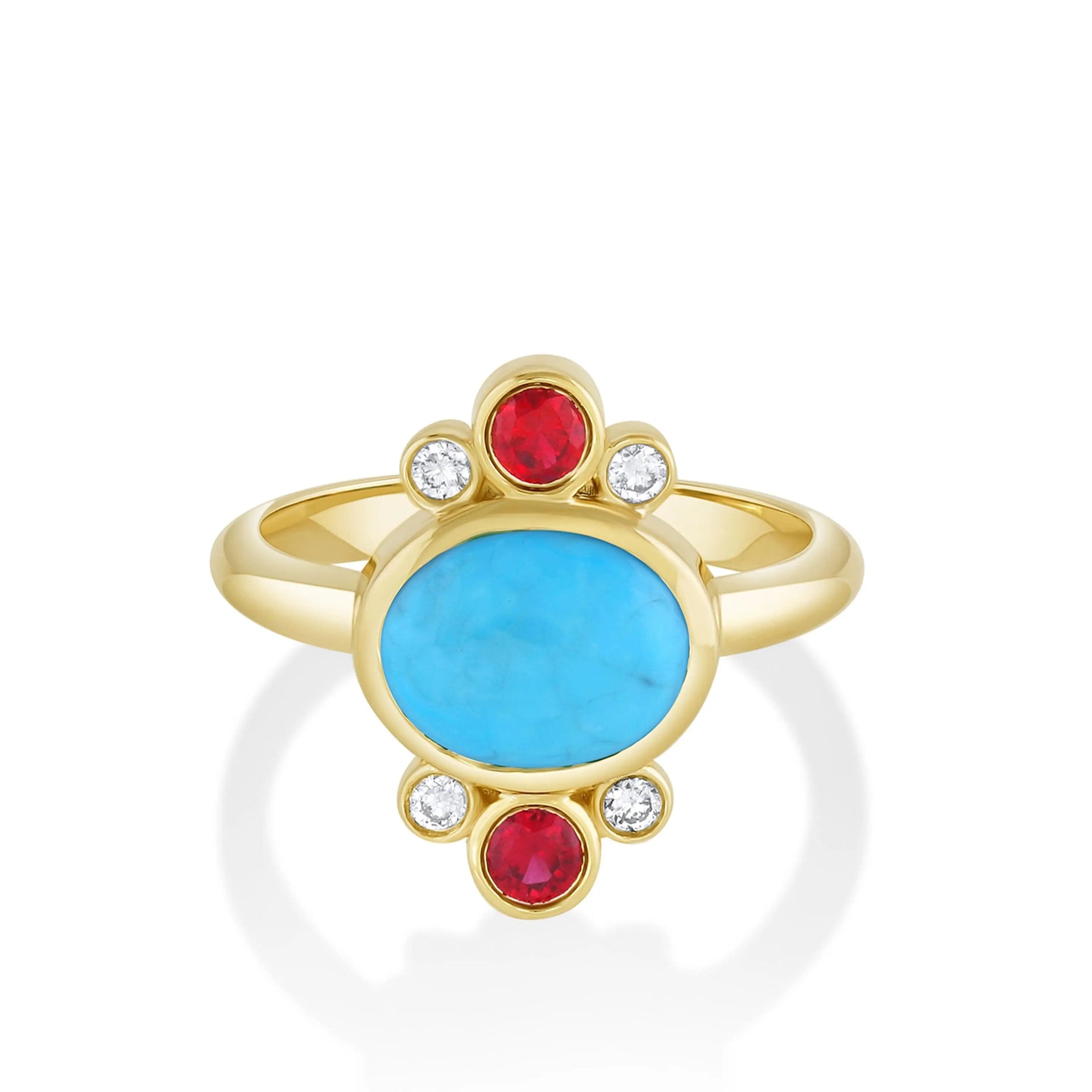Turquoise & Ruby Relic Ring – Marrow Fine
