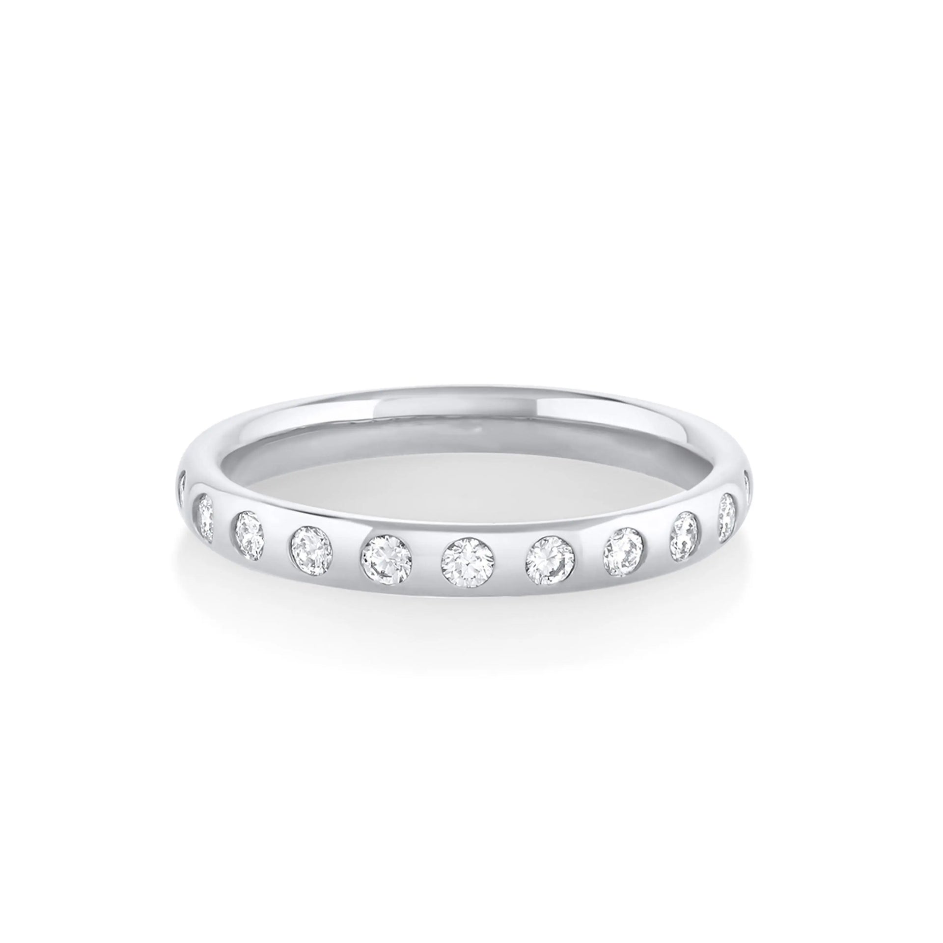 White Diamond Burnished Teddy Band - 2.5mm – Marrow Fine
